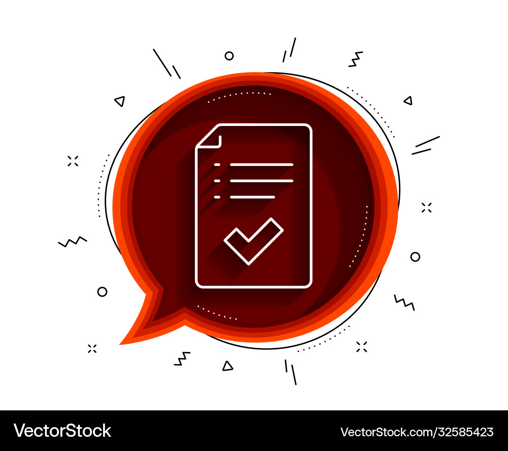 Approved checklist line icon accepted Royalty Free Vector