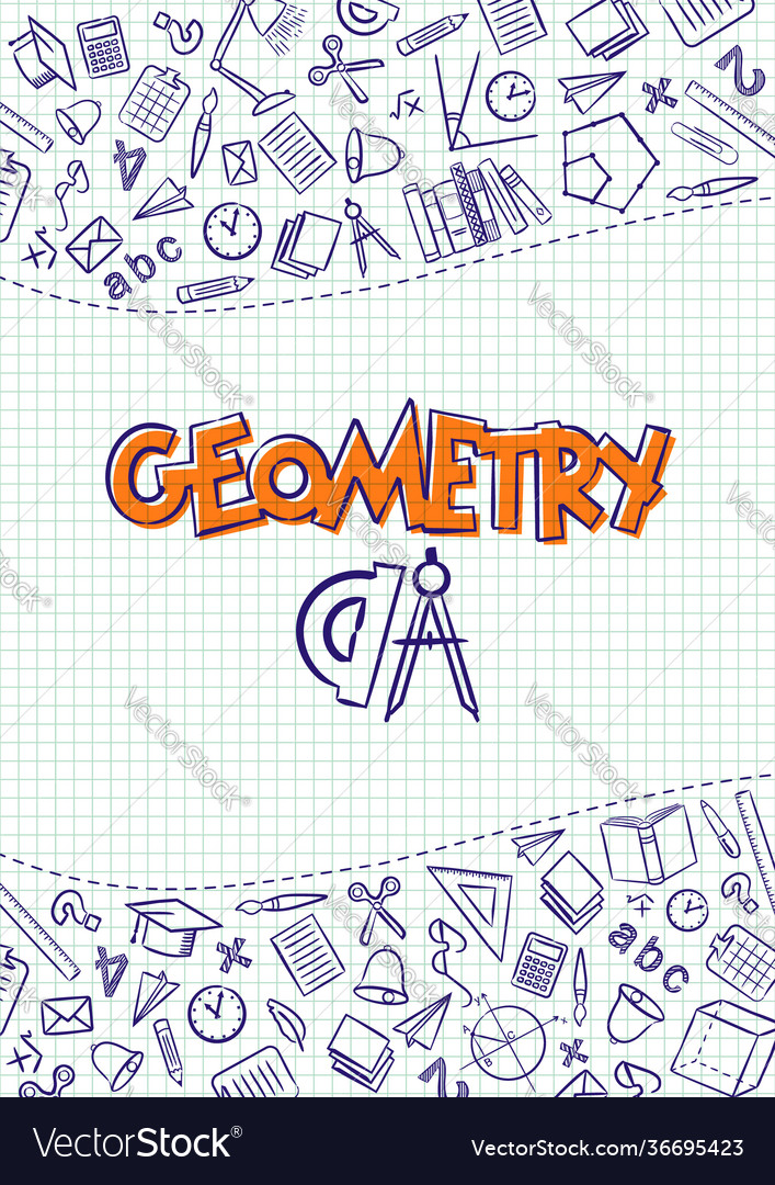 Geometry cover for a school notebook or Royalty Free Vector