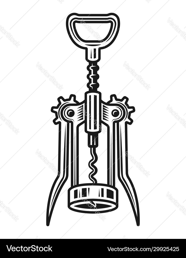 Corkscrew object detailed Royalty Free Vector Image