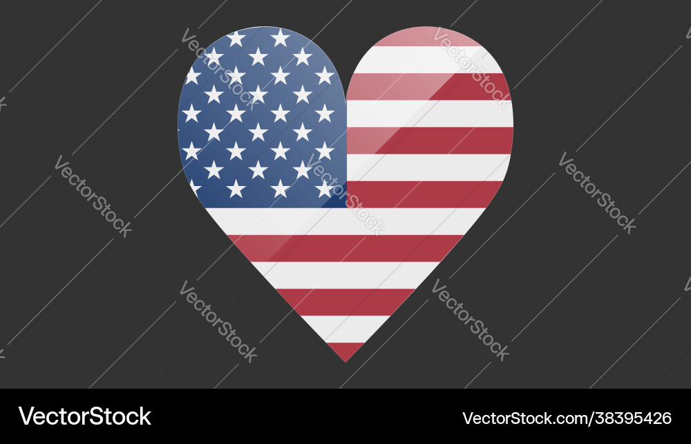 American flag heart Royalty Free Vector Image - VectorStock