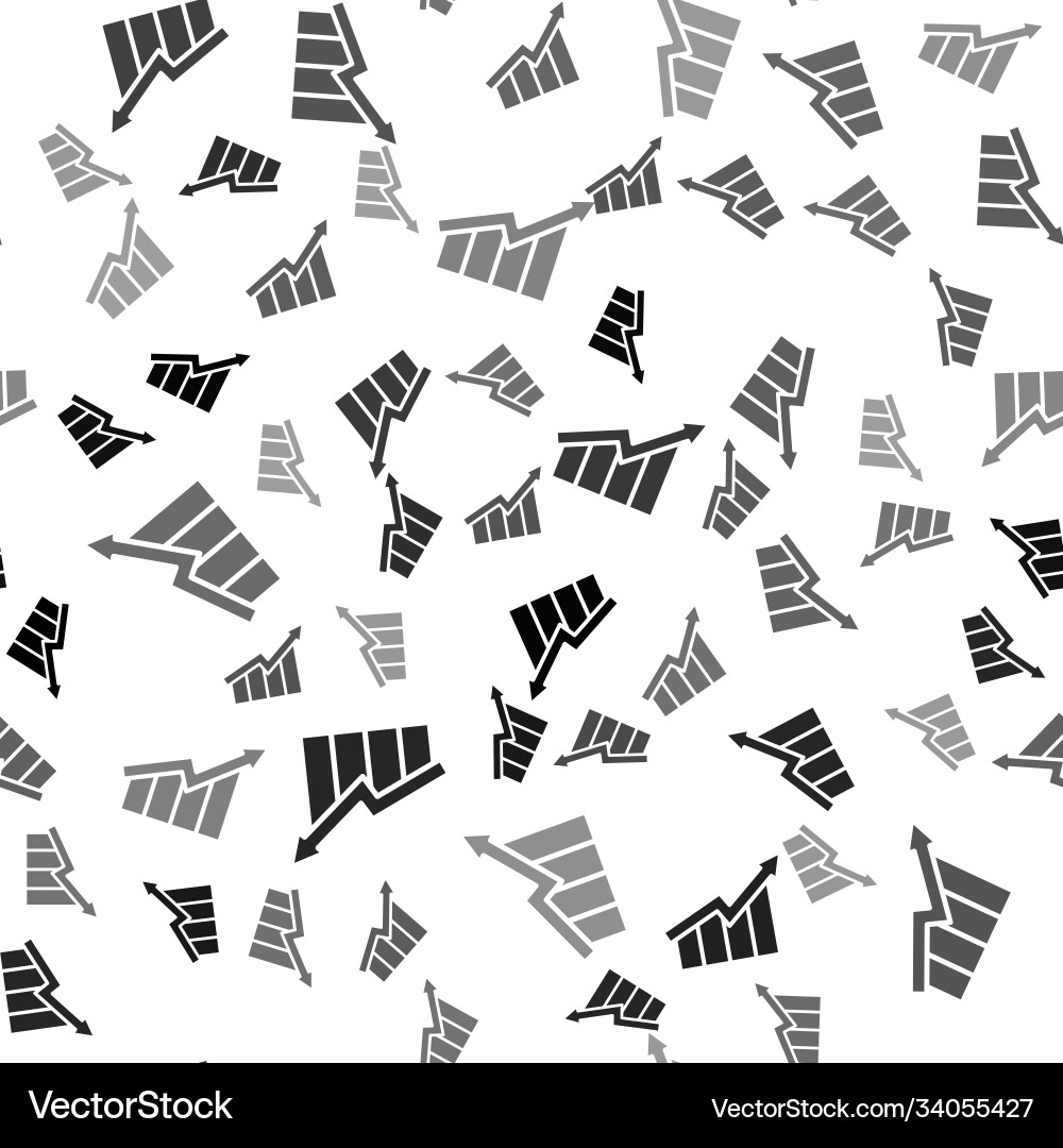 Black financial growth increase icon isolated Vector Image