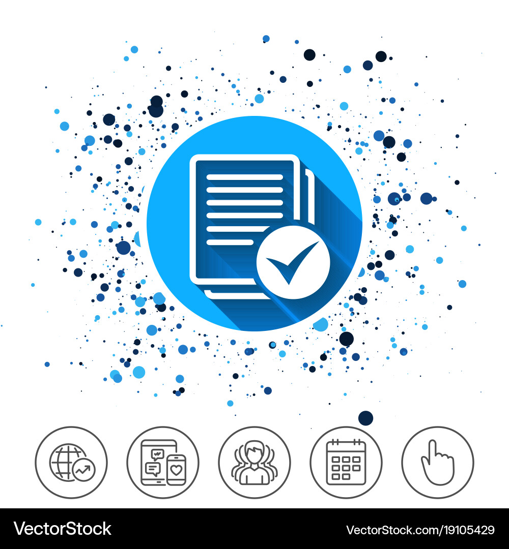 Text file sign icon check file document symbol Vector Image