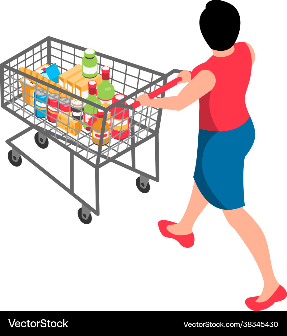 Supermarket customer icon Royalty Free Vector Image