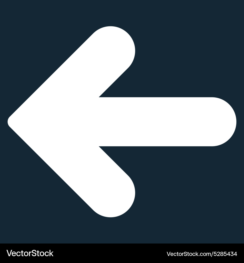 Arrow Left flat white color icon Royalty Free Vector Image