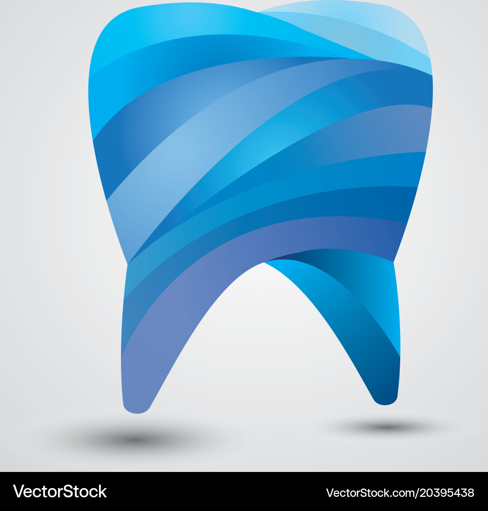 A colorful glossy 3d tooth Royalty Free Vector Image