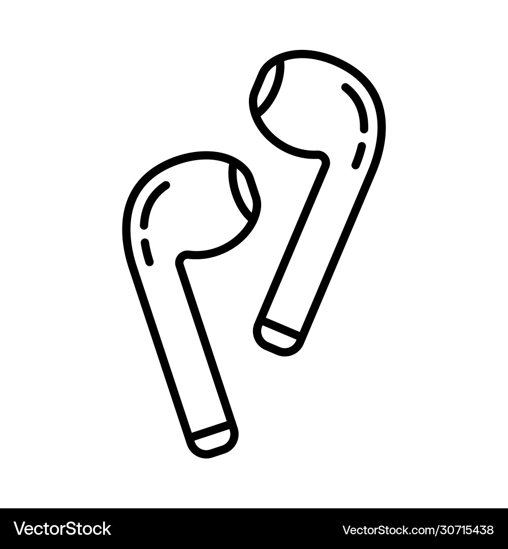 Separate wifi headphones linear icon wire less Vector Image
