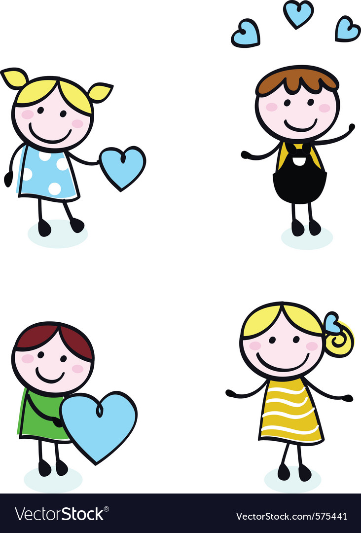 Doodle kids Royalty Free Vector Image - VectorStock