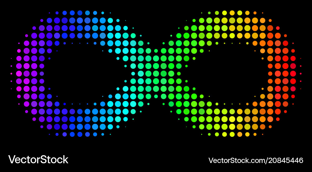 Colored pixel infinity icon Royalty Free Vector Image