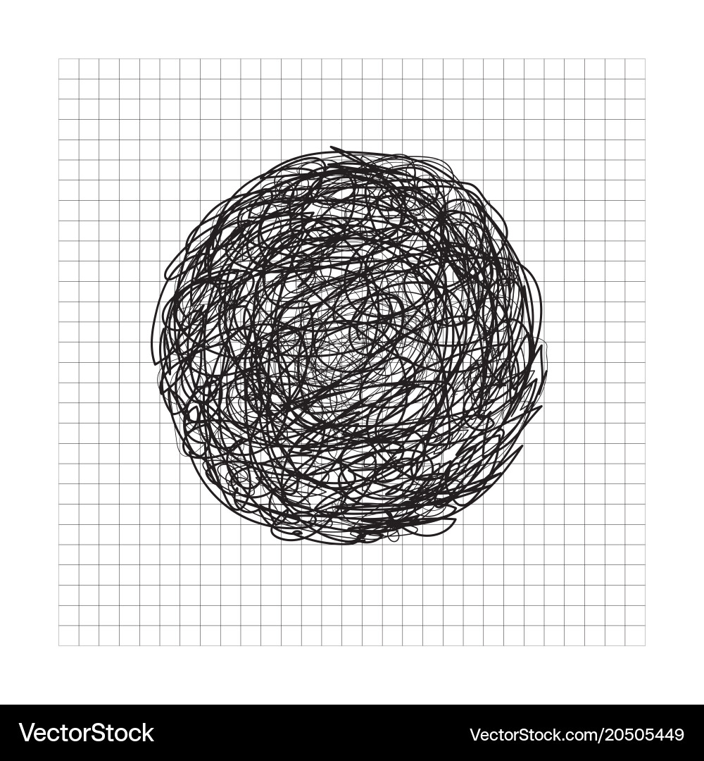 Abstract hand drawn scrawl sketch black color Vector Image