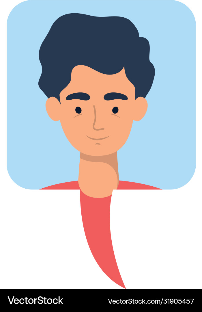 Avatar man on communication bubble design Vector Image