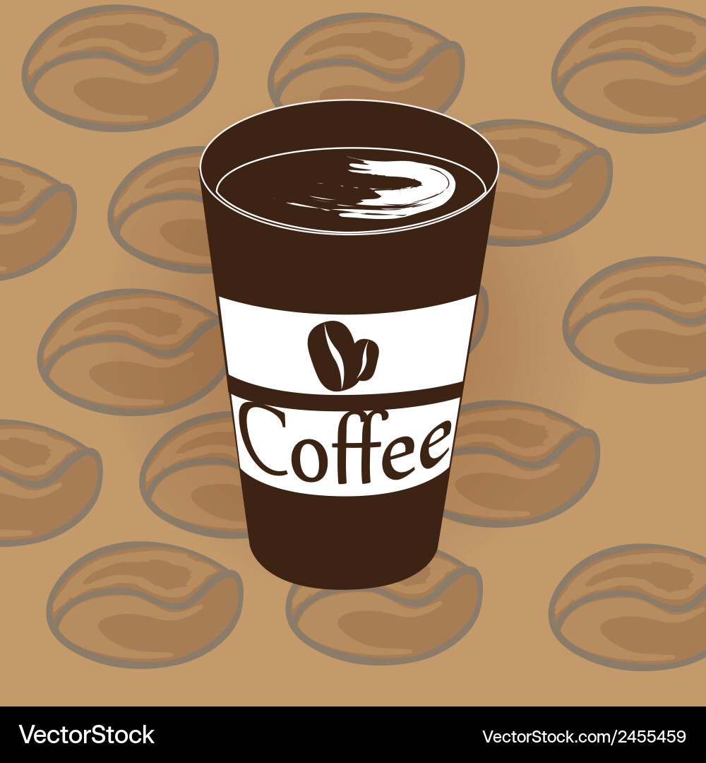 Coffee icon over brown background Royalty Free Vector Image