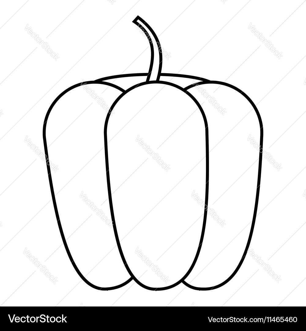Bell pepper icon outline style Royalty Free Vector Image