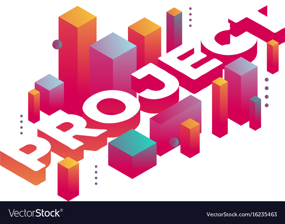 Three dimensional word project with abstract Vector Image