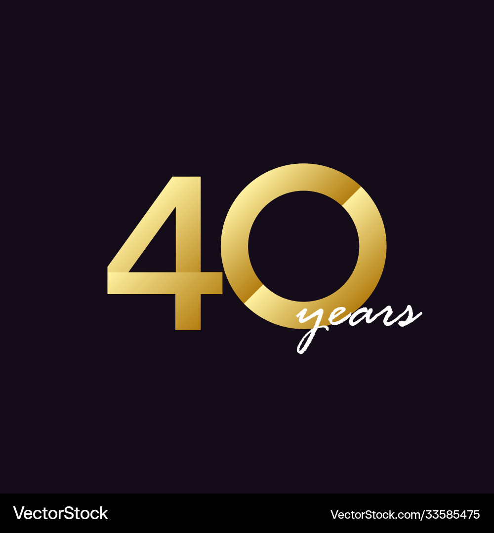 40 years anniversary celebration gradient Vector Image
