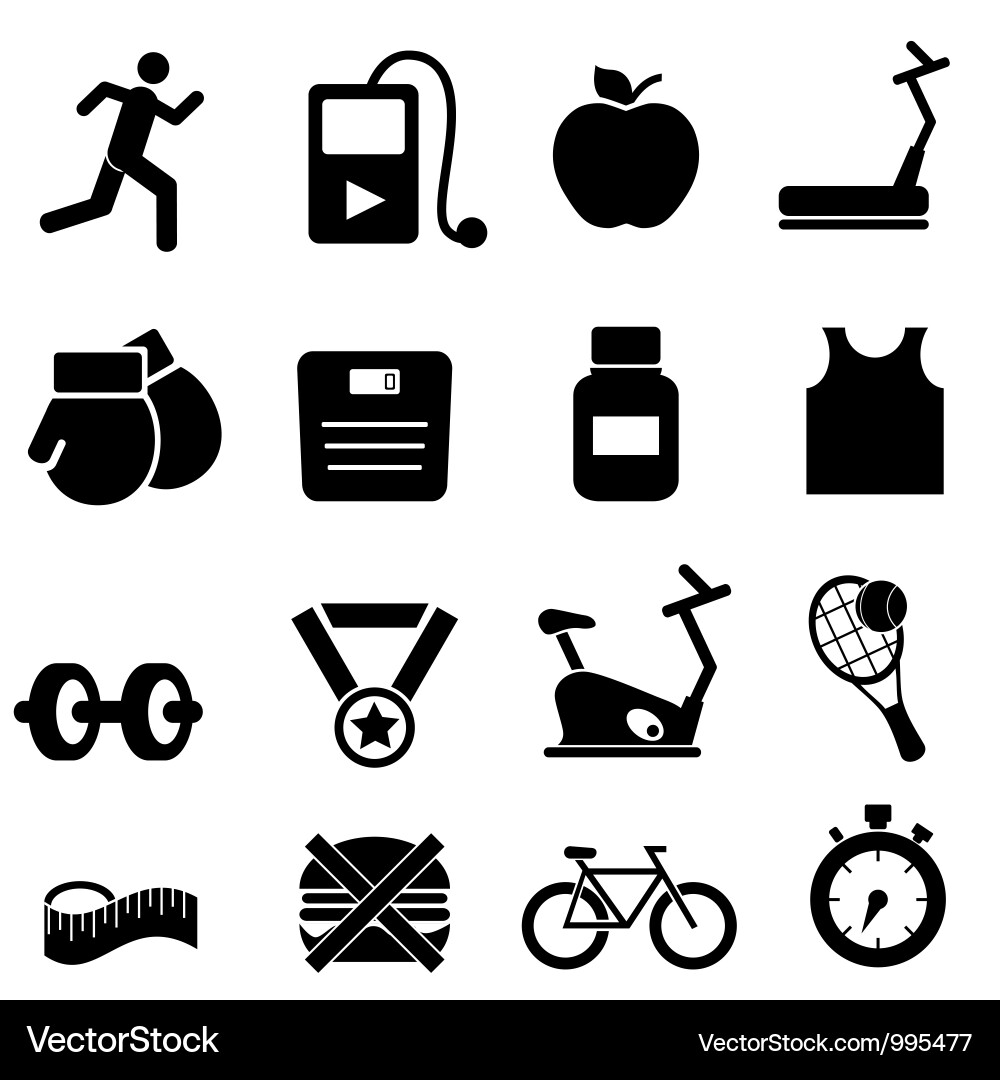 Gym training icons Royalty Free Vector Image - VectorStock