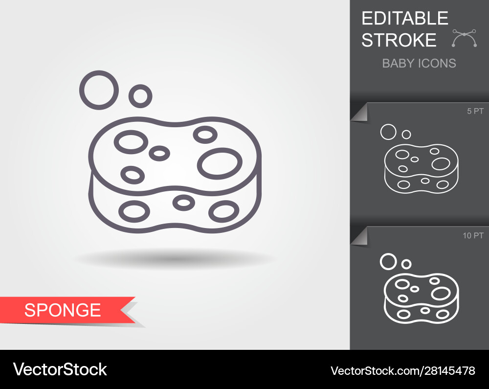 Baby sponge for bathing line icon with editable Vector Image