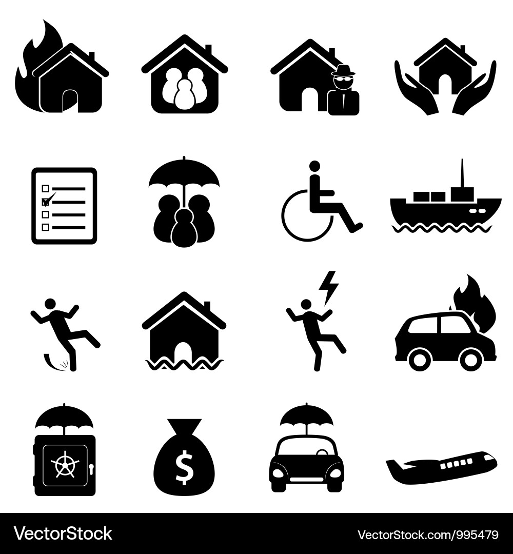 Insurance claim icons Royalty Free Vector Image