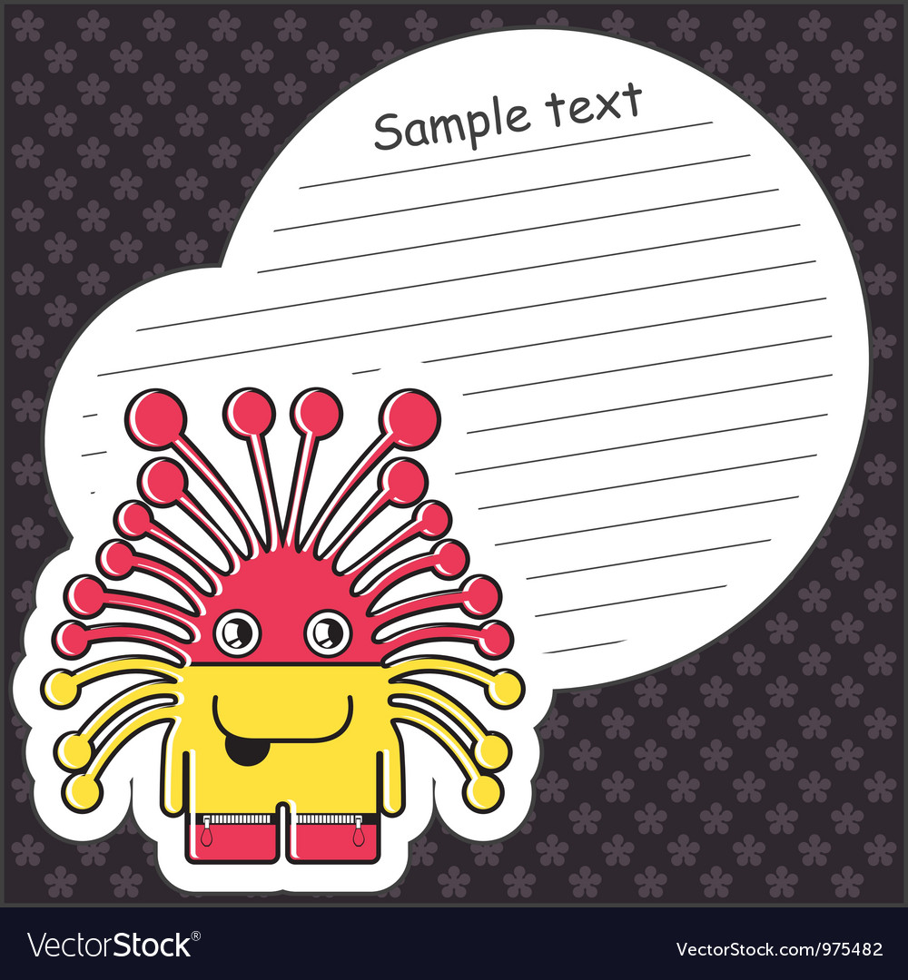 Monster with message cloud Royalty Free Vector Image