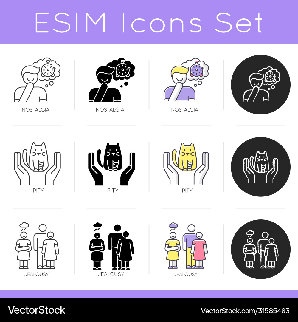 Mental state icons set Royalty Free Vector Image
