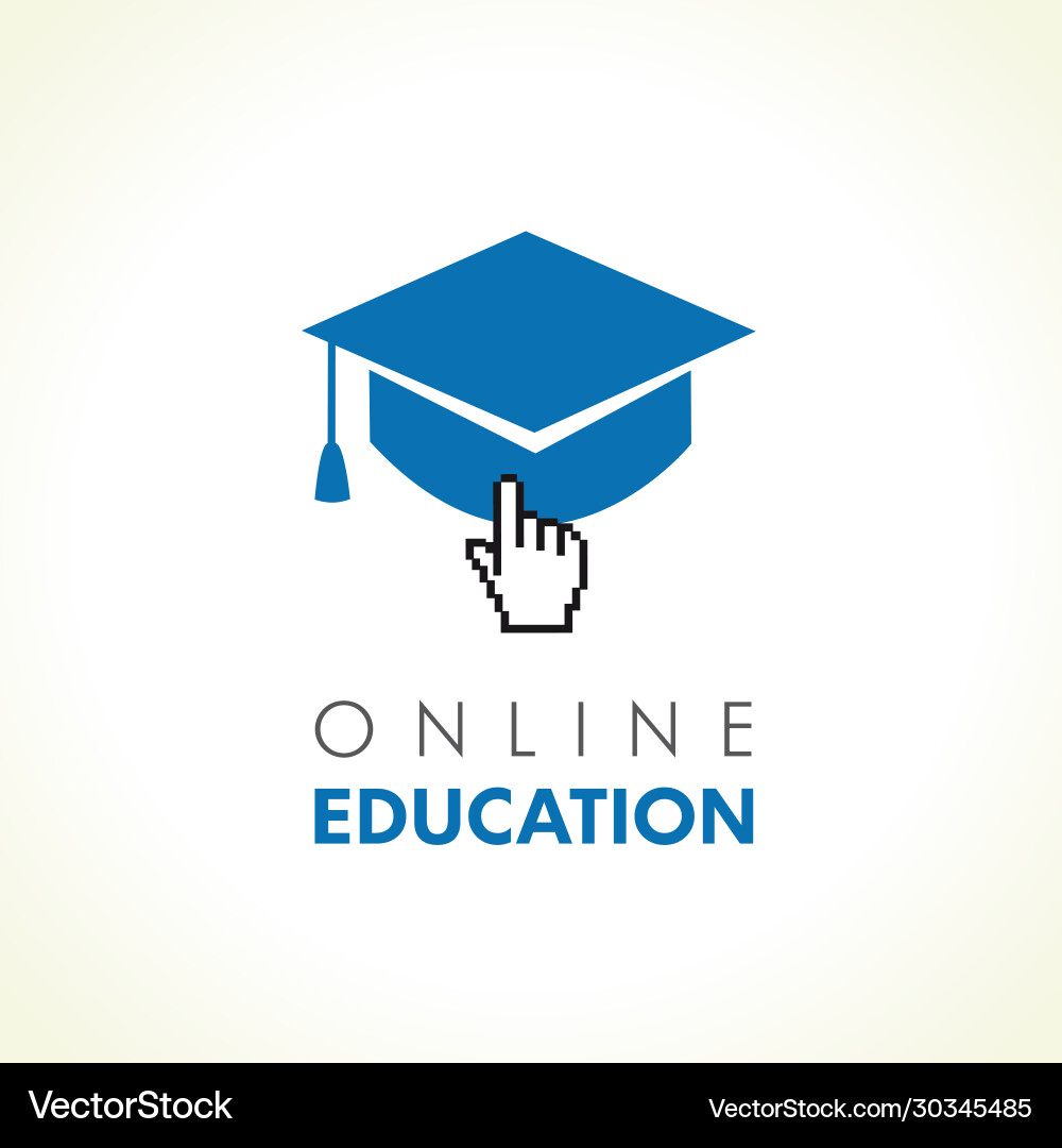 Digital school education click logo Royalty Free Vector