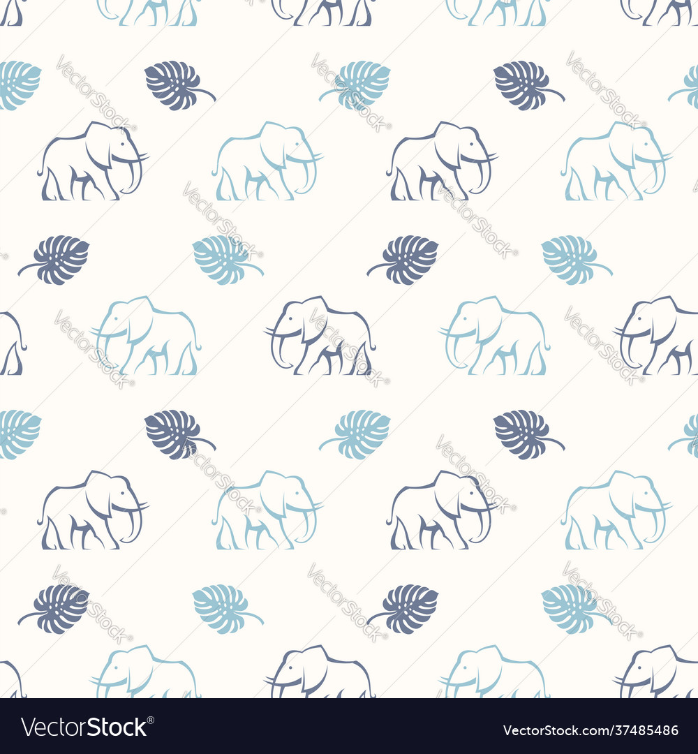 Elephants seamless pattern Royalty Free Vector Image