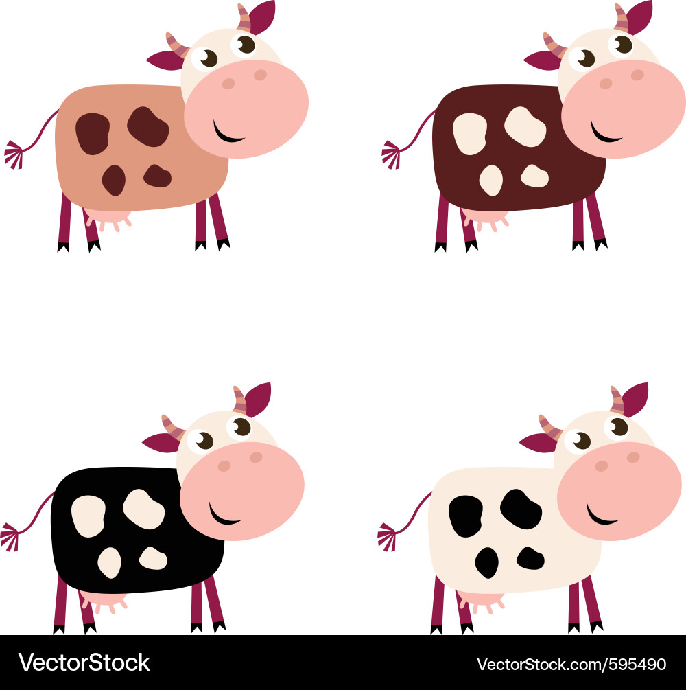 Cartoon cows Royalty Free Vector Image - VectorStock