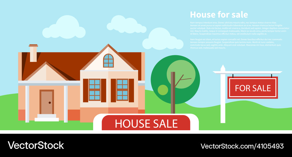 Sold home for sale sign Royalty Free Vector Image