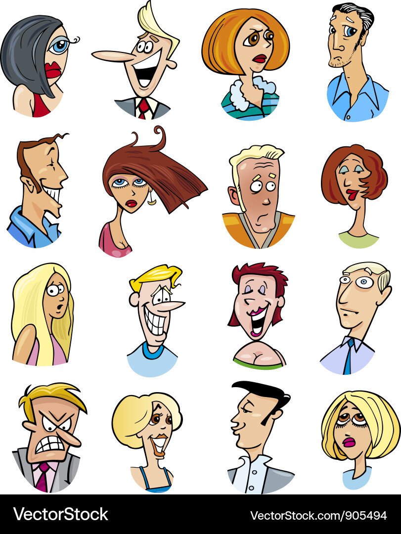 Cartoon people characters Royalty Free Vector Image