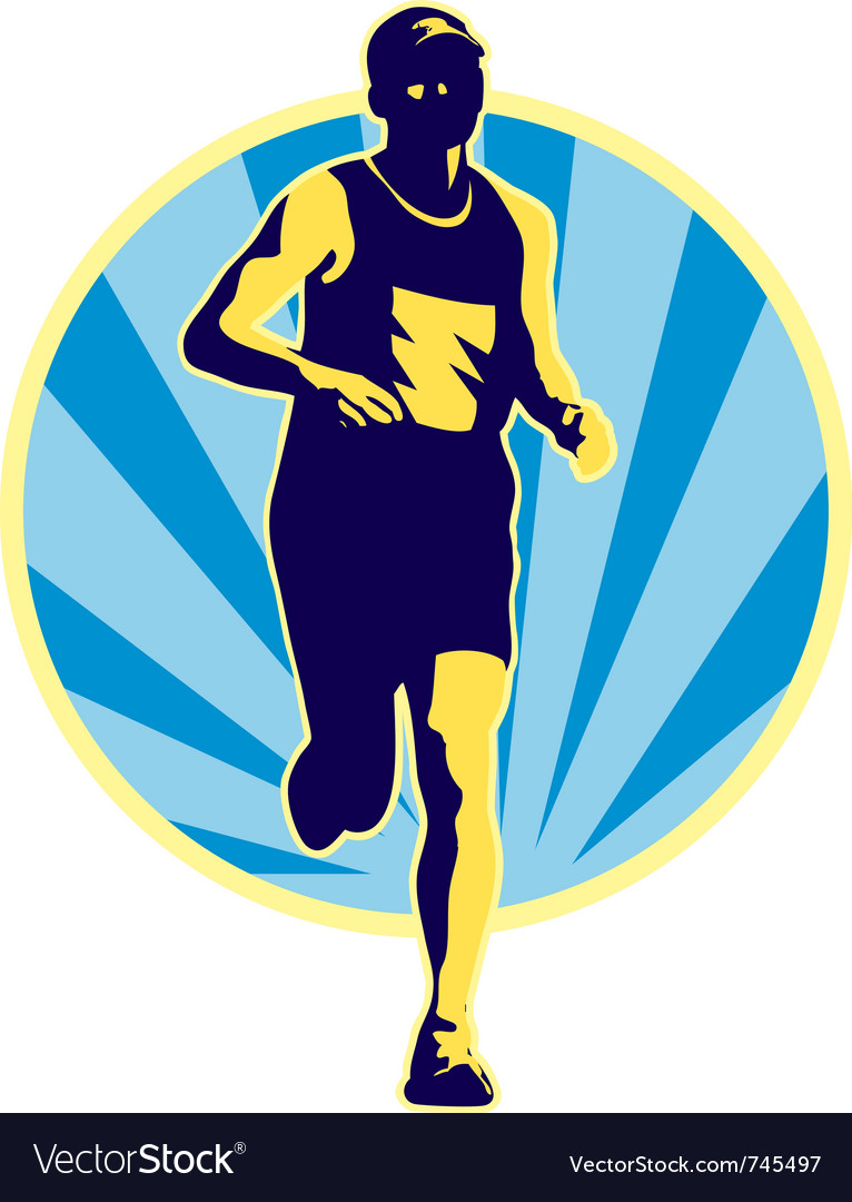 Marathon runner running jogging Royalty Free Vector Image