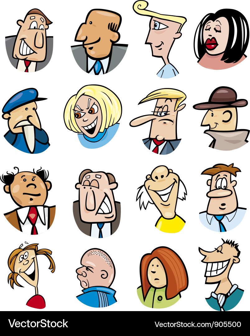 Cartoon people characters Royalty Free Vector Image