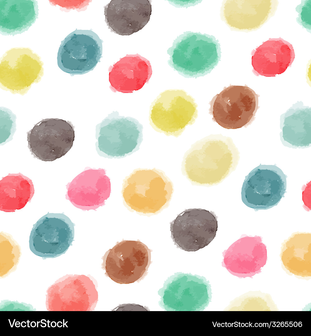Seamless watercolor dots background Royalty Free Vector