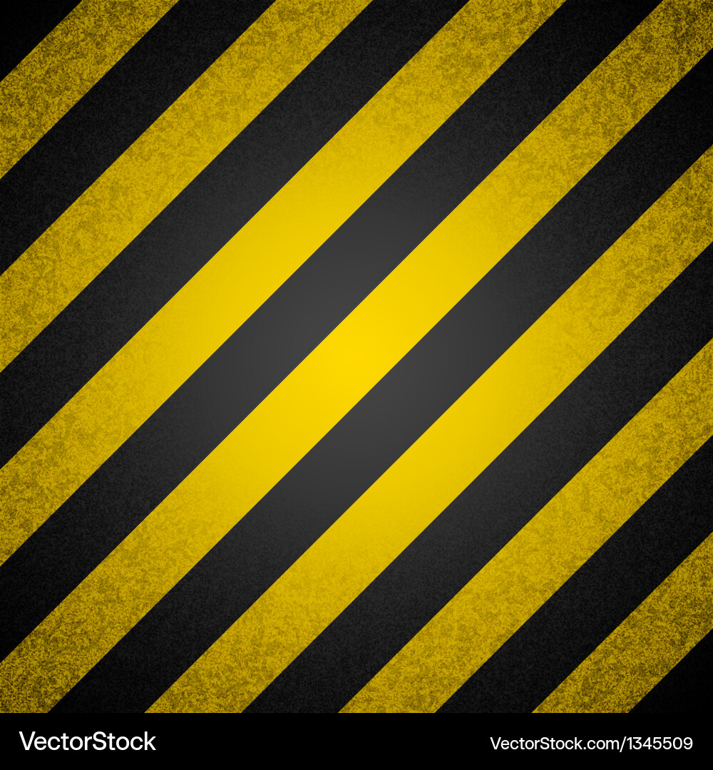 Background - black and yellow hazard stripes Vector Image