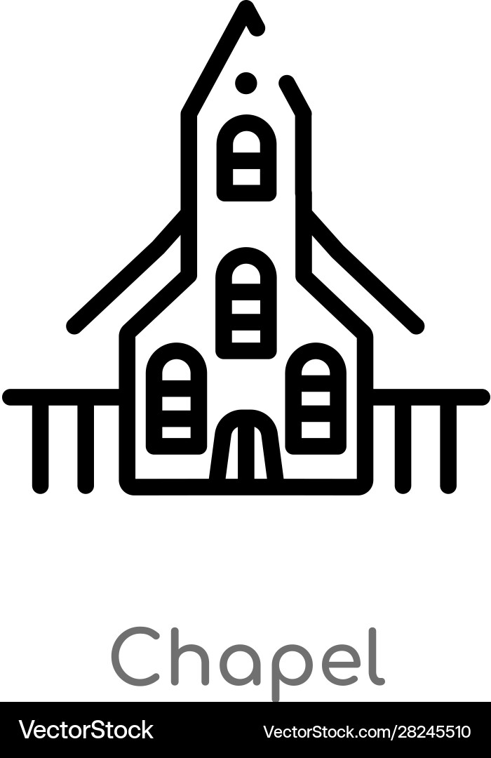 Outline chapel icon isolated black simple line Vector Image