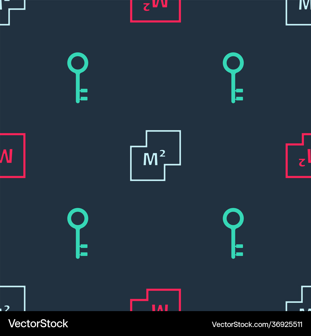 Set house plan and key on seamless pattern Vector Image