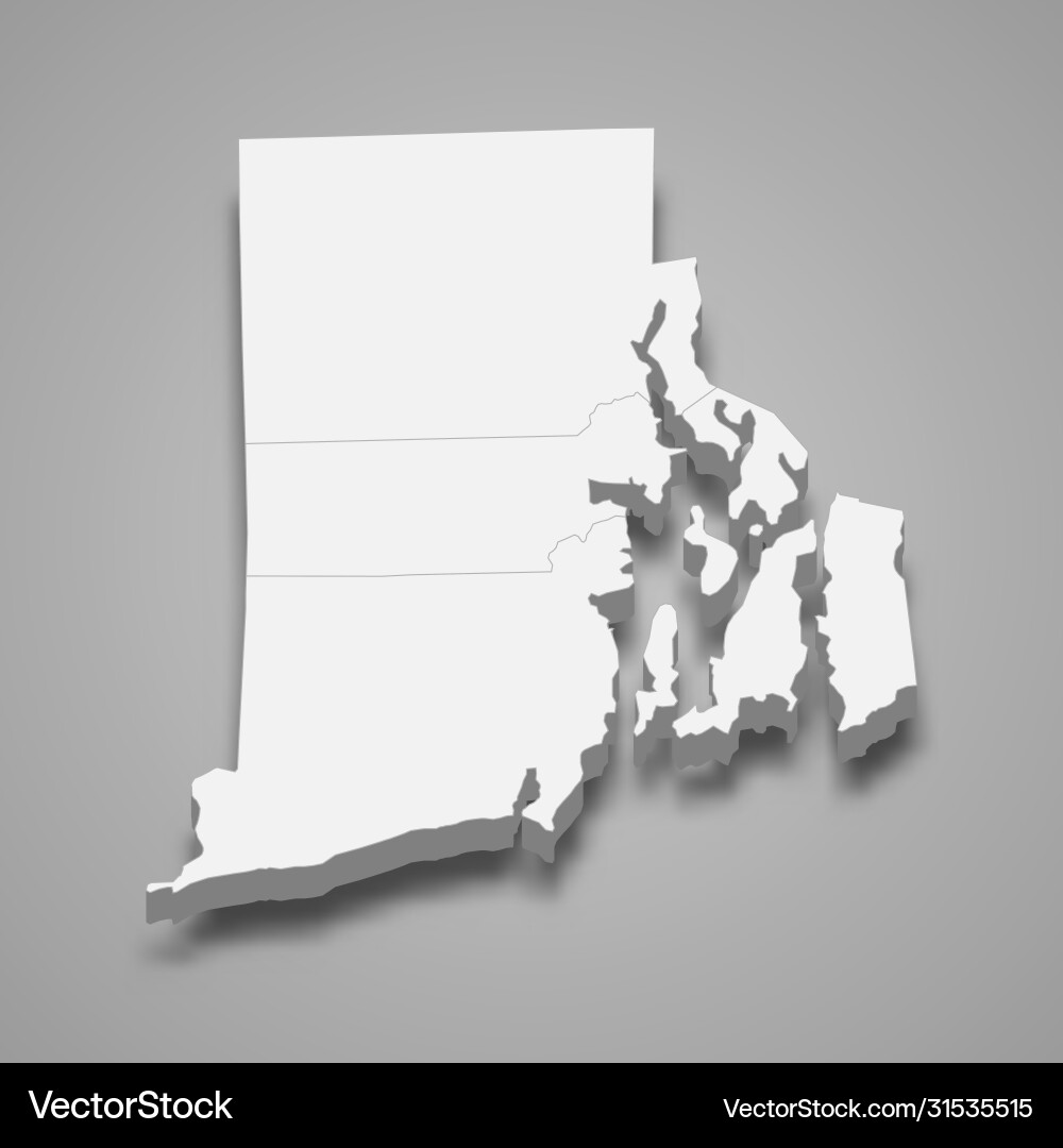 3d map state united states Royalty Free Vector Image