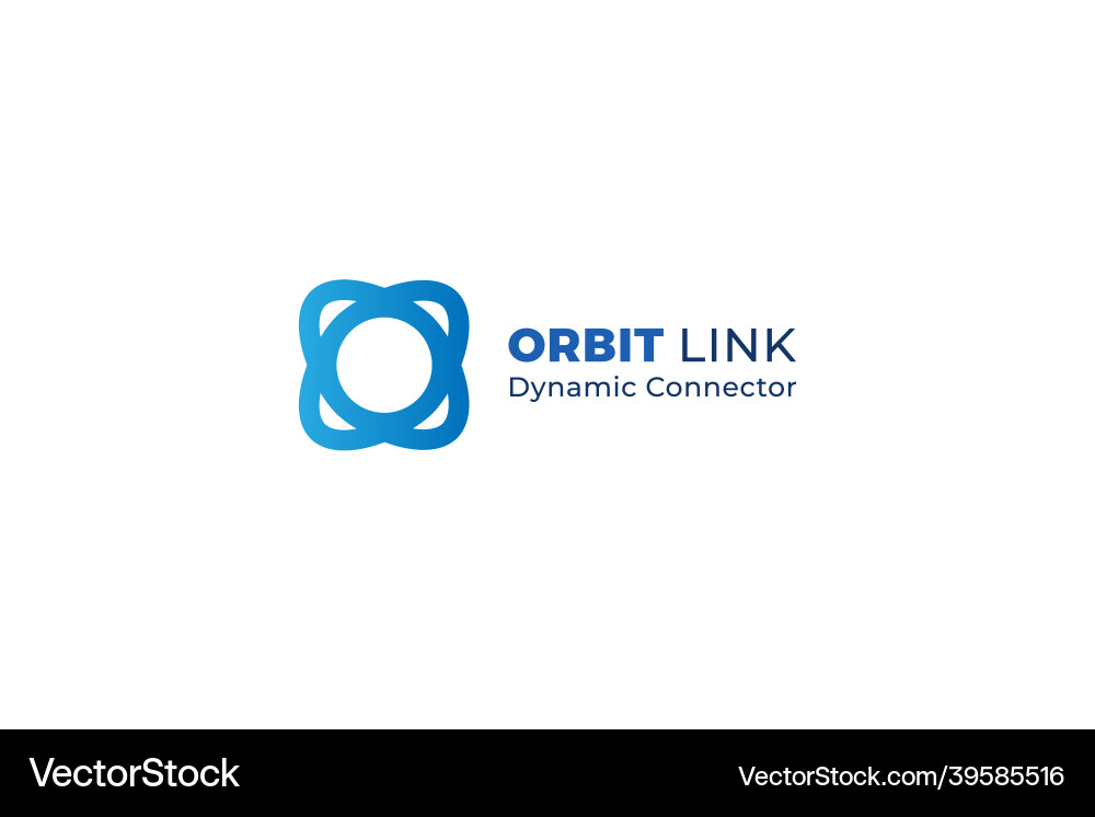 Letter o blue color connection link dynamic logo Vector Image