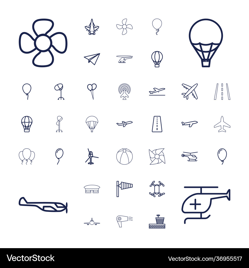 37 air icons Royalty Free Vector Image - VectorStock