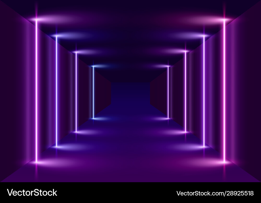 Neon scene laser show Royalty Free Vector Image