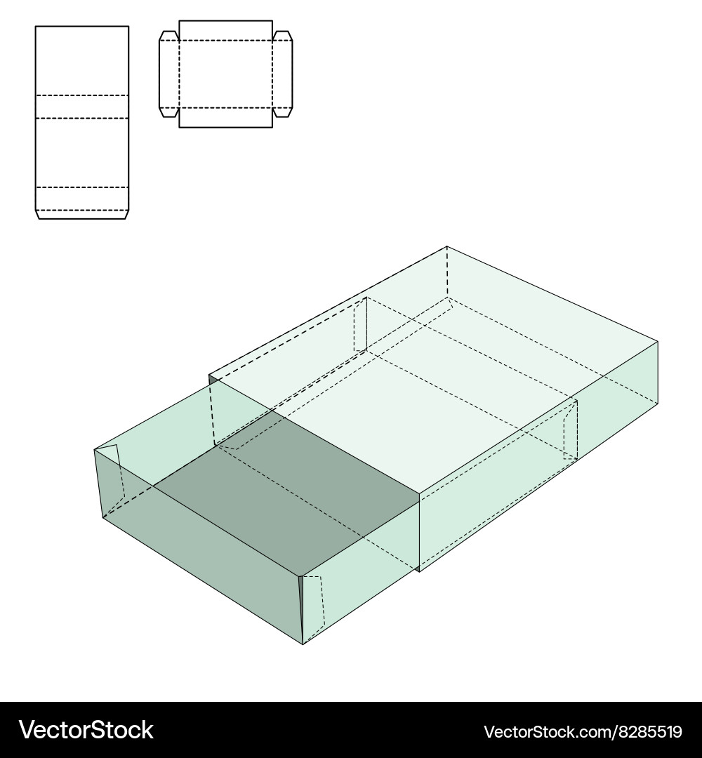 Box Die Line template Royalty Free Vector Image