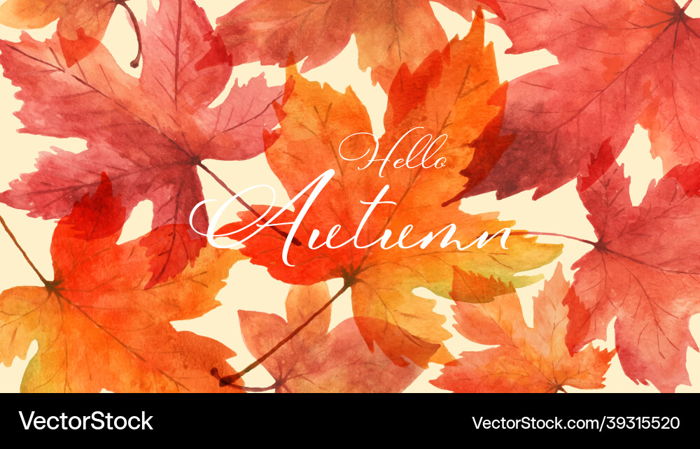 Abstract art autumn background with maple leaves Vector Image