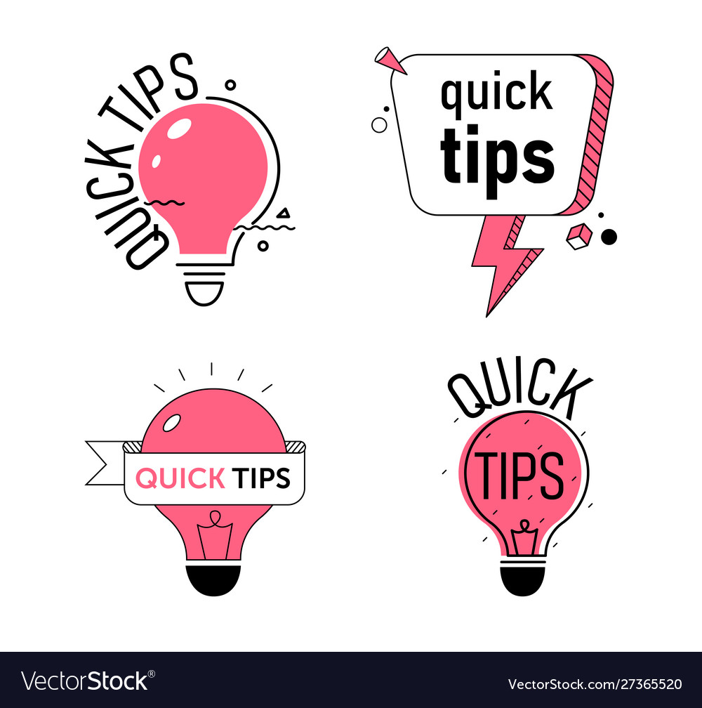 Quick tips helpful tricks banners set isolated Vector Image Quick tips helpful tricks banners set isolated Vector Image