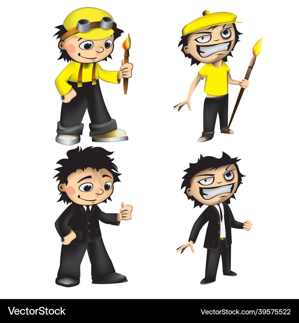 Young and creative artist character Royalty Free Vector