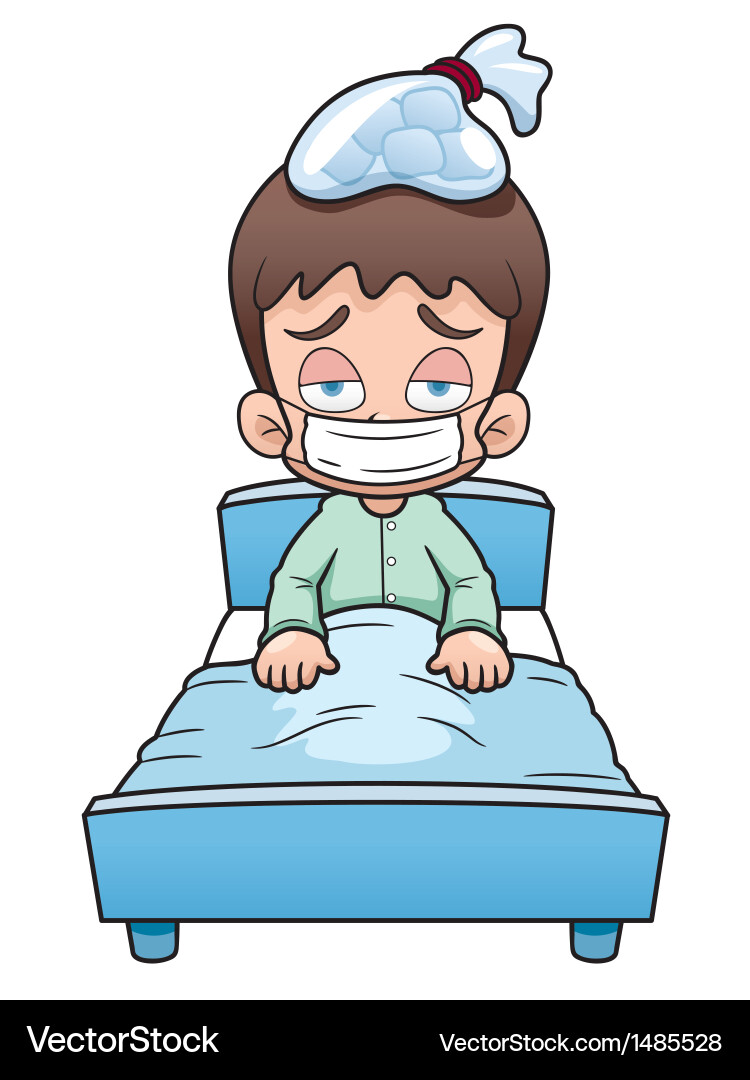Sick boy cartoon Royalty Free Vector Image - VectorStock