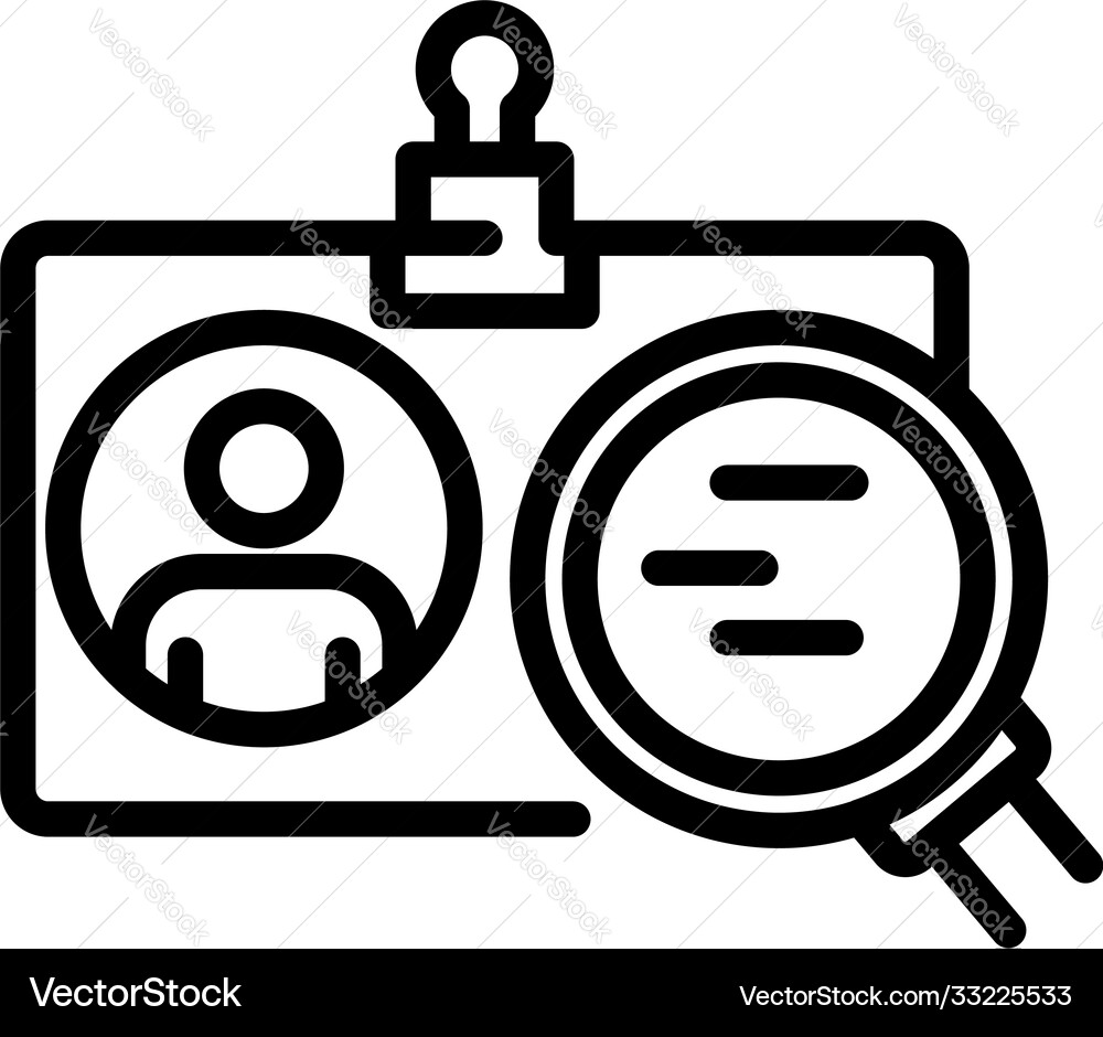 Office worker badge icon outline style Royalty Free Vector