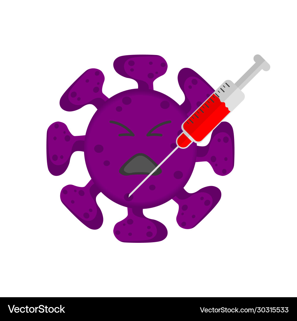Vaccine characters for virus Royalty Free Vector Image