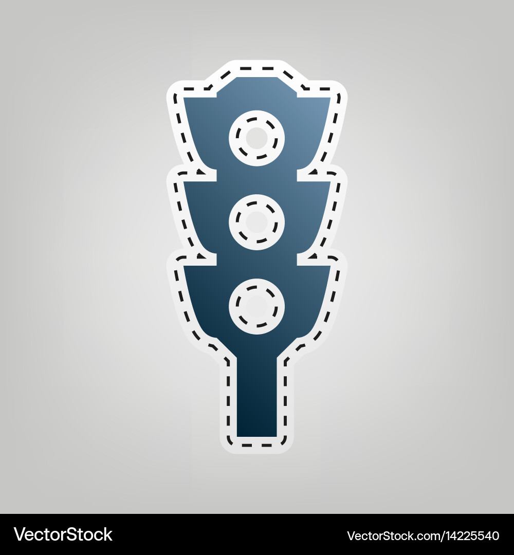 Traffic light sign blue icon with outline Vector Image