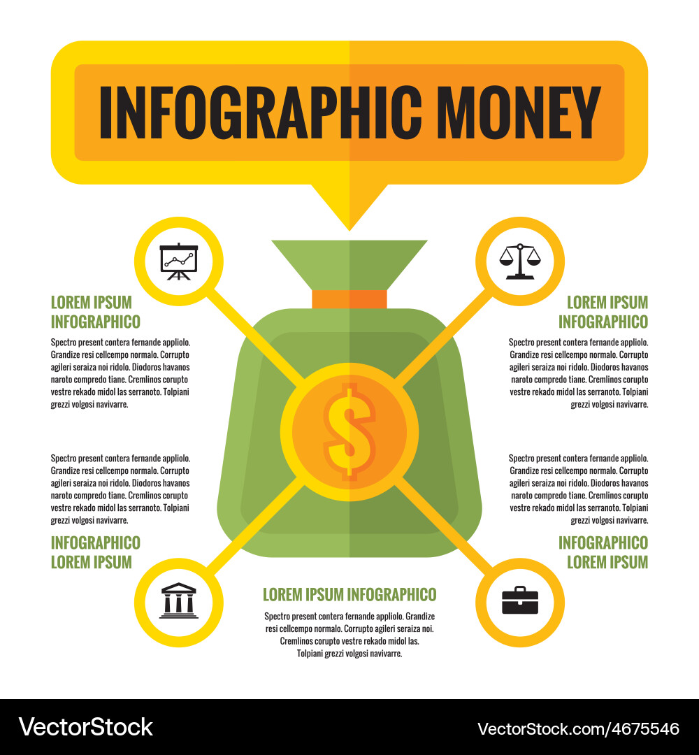 Infographic money dollar - concept scheme Vector Image