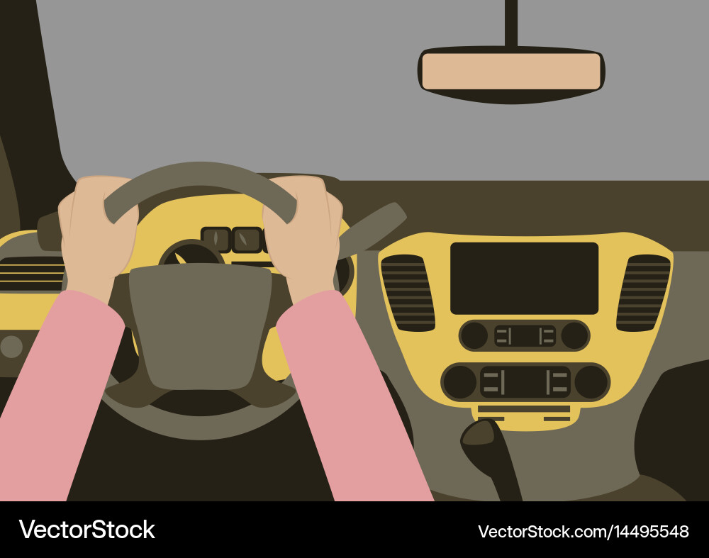 Human hands driving a car Royalty Free Vector Image - VectorStock