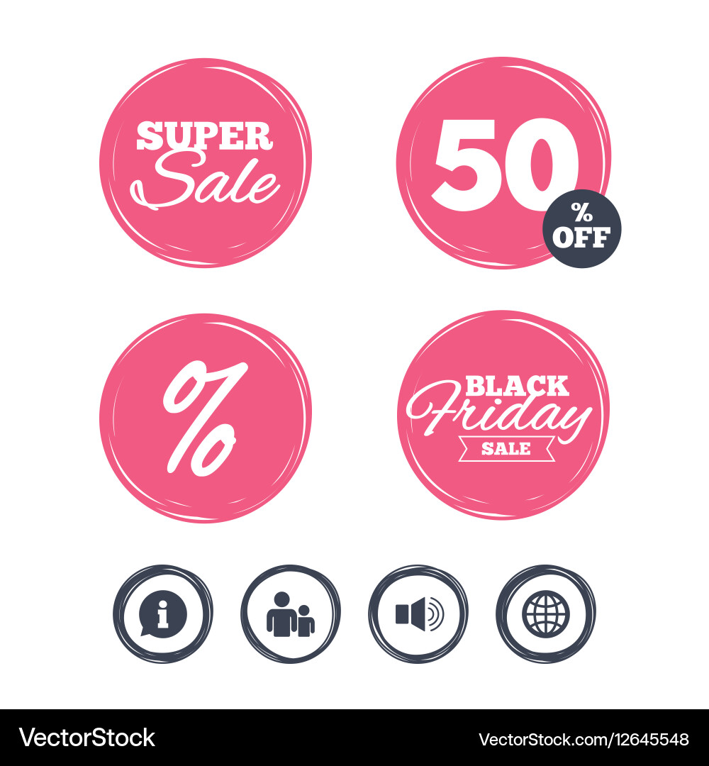 Information sign and group communication icons Vector Image