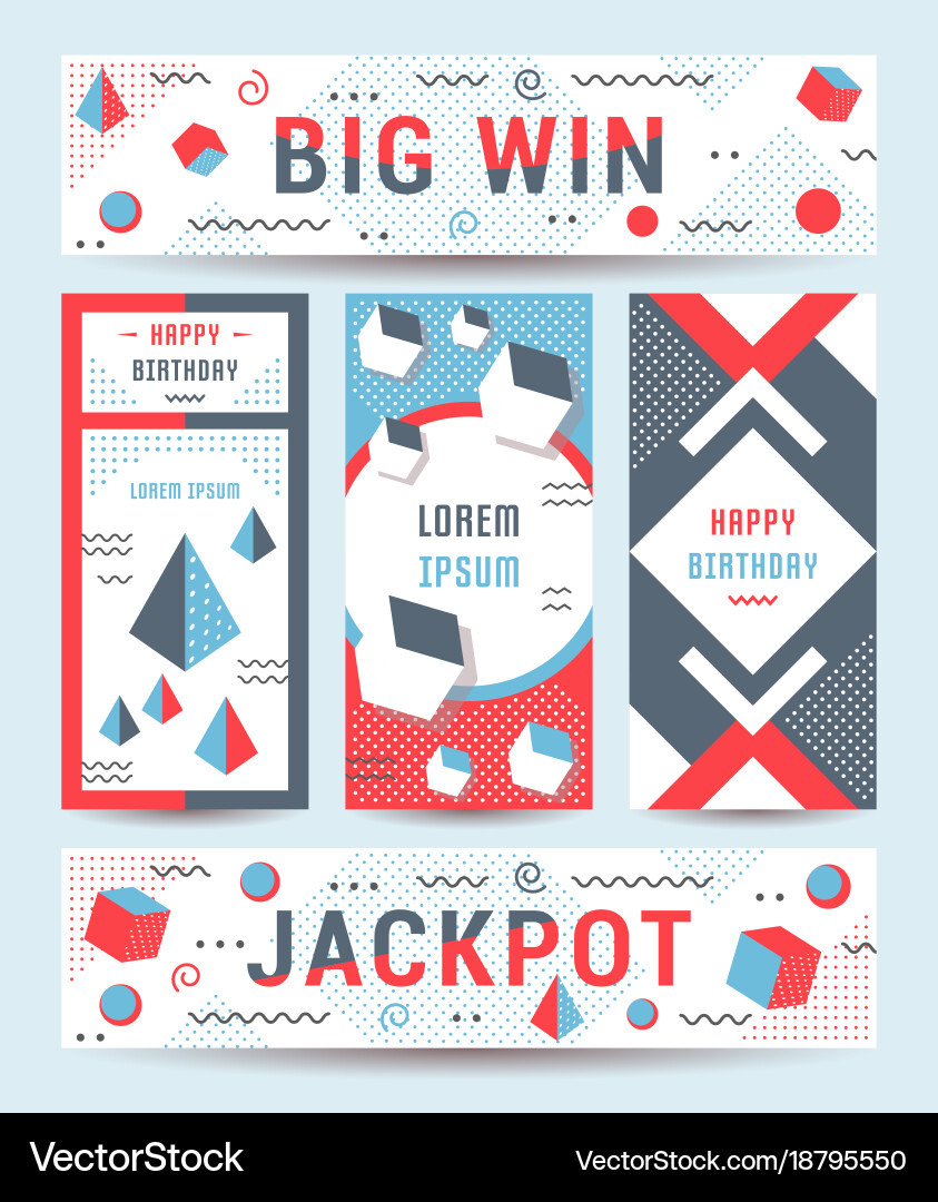 Set geometric pattern flyers and banners Vector Image